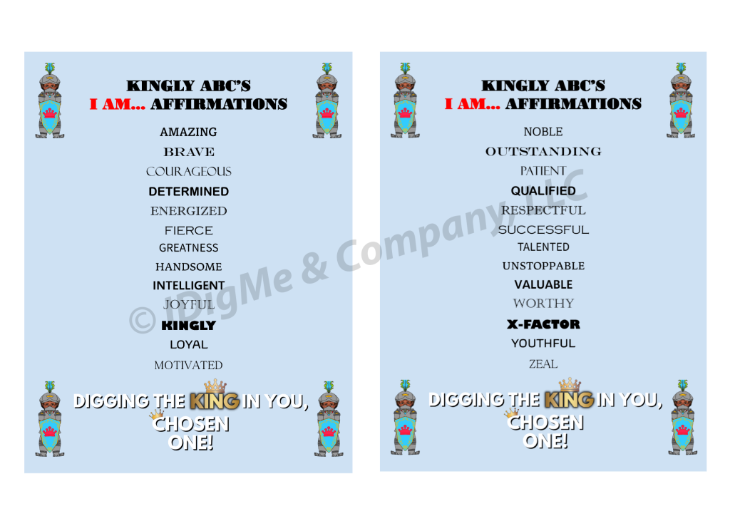 The ABC’s Affirmations Of I AM… Digging The King! – Solid Background ...